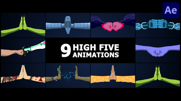 High Five Animations for After Effects, After Effects Project Files